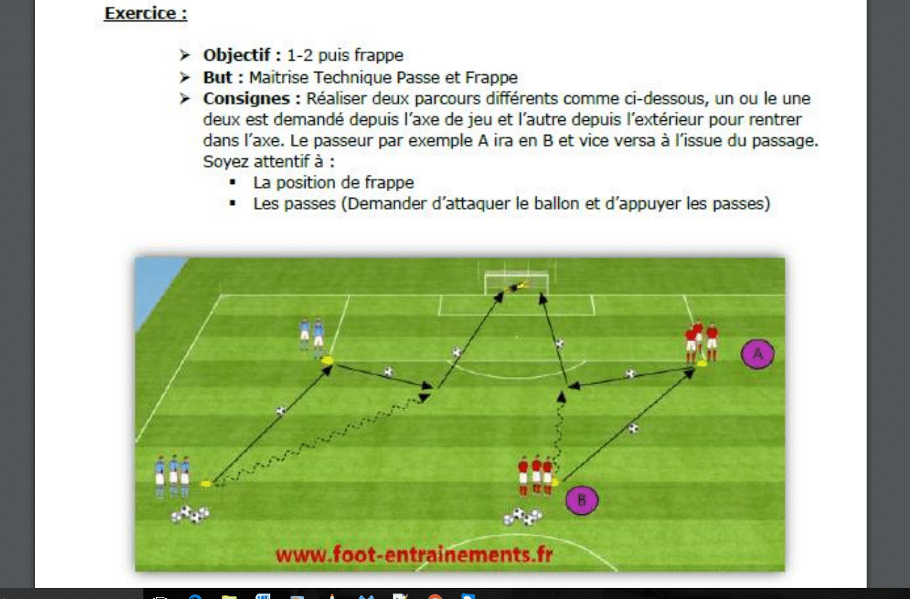 Programme FOOT U14 U15 - Entrainements Annuel